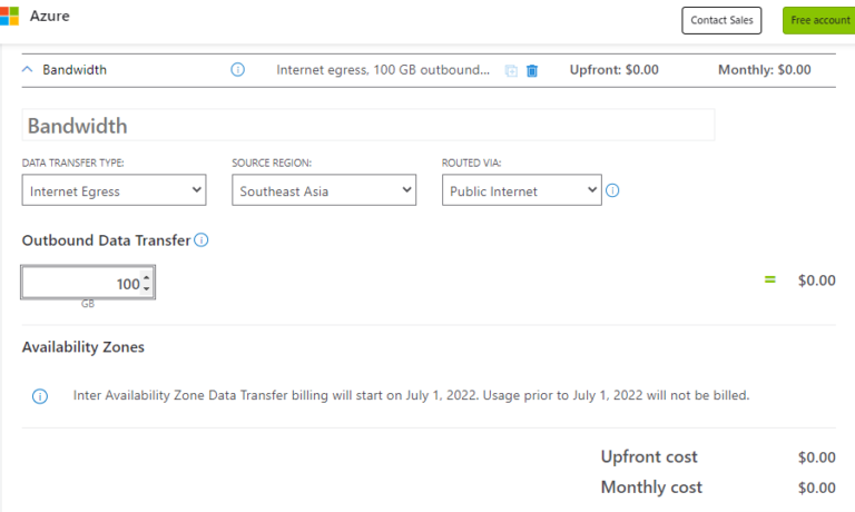 Azure Egress bandwidth free for first 100GB ? – melzisme